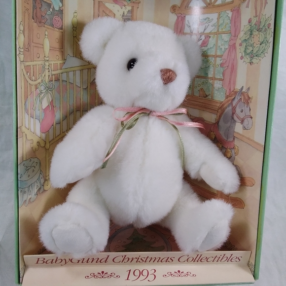 Gund | Toys | Baby Gund Christmas Collectibles 993 Teddy Bear White ...